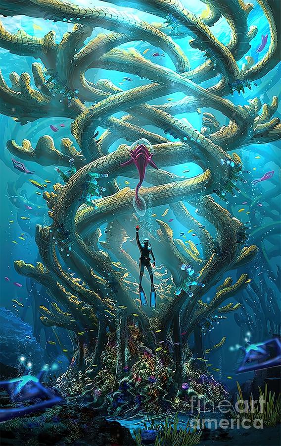 Subnautics Painting by Lee Jasmine - Fine Art America