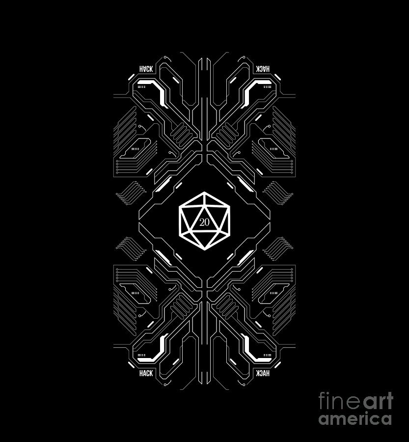 Subtle D20 Dice Geometry Tabletop RPG Digital Art by Pixel Coated ...