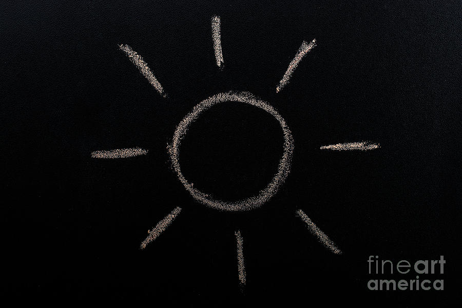 Sun drawn with chalk shape on blackboard Photograph by Turgay Koca ...