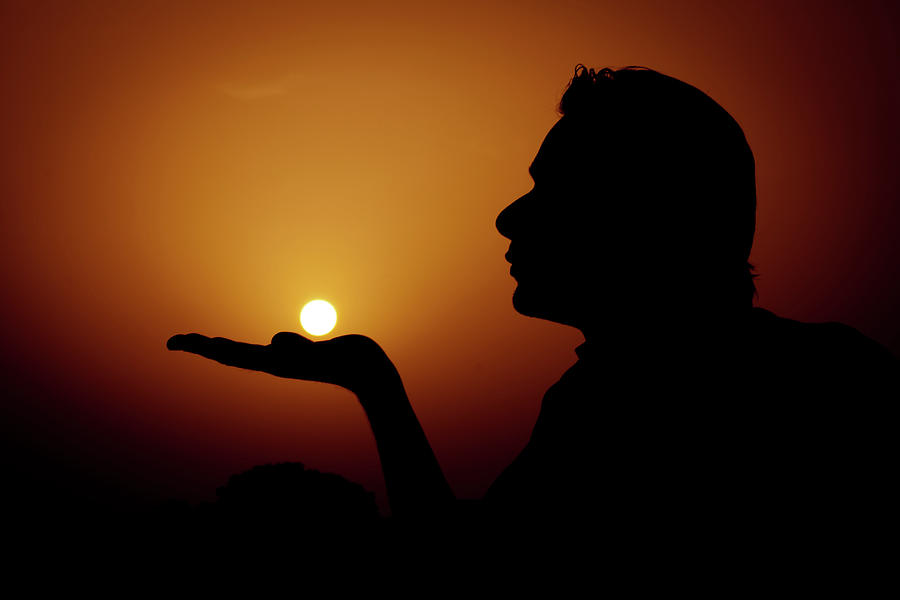 Sun On Hand Silhouette Photograph by Faisal Iqbal - Fine Art America