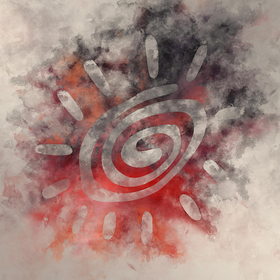 Sun petroglyph symbol watercolor Digital Art by Western Exposure | Pixels