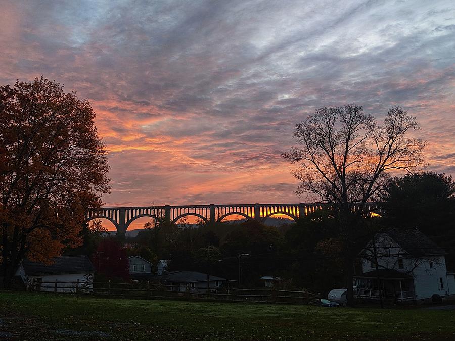 Sunrise behind Nicholson Bridge Photograph by Josh Stull | Fine Art America