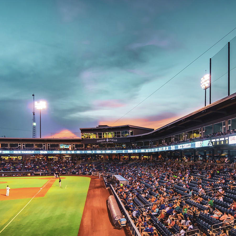 Sunset At The Ballpark - Tulsa Drillers Stadium 1x1 Photograph by ...