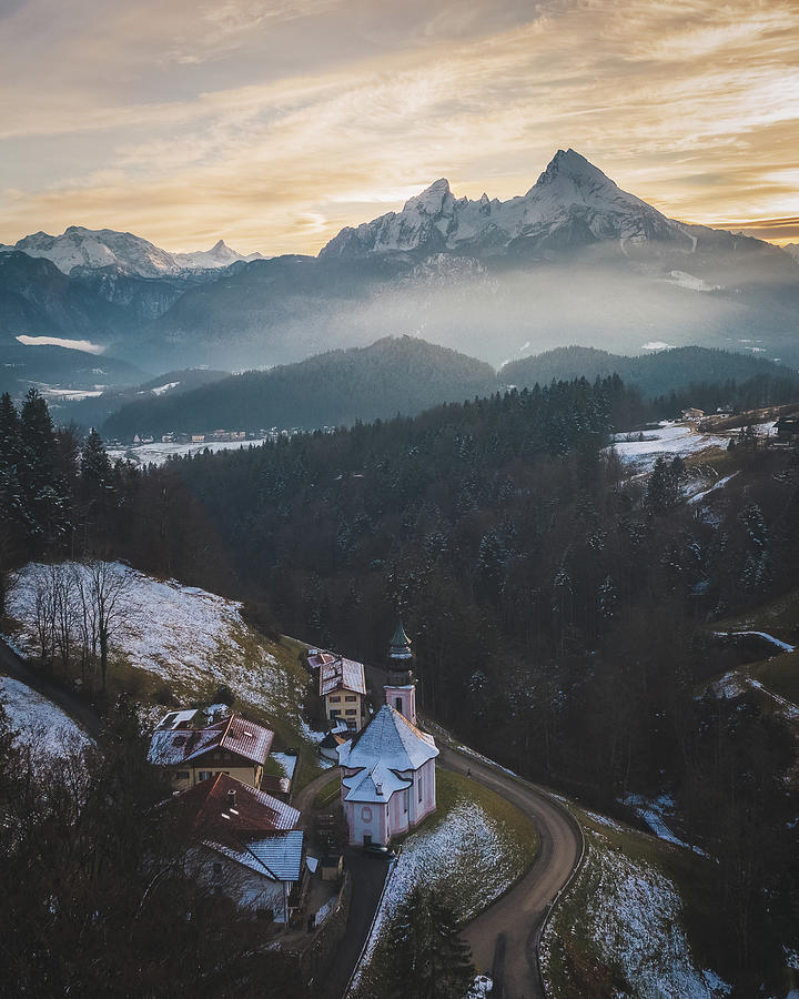 Sunset at the Maria Gern - Bavaria Photograph by Mark Fitzsimons - Fine ...