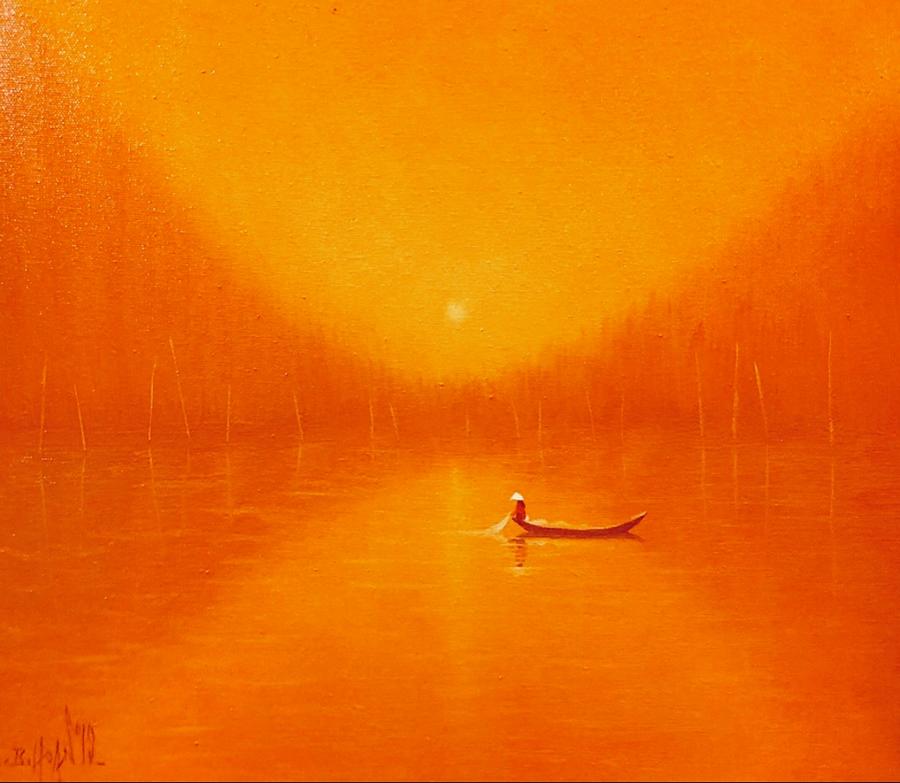 Sunset Painting by Bui Van Hoan - Fine Art America