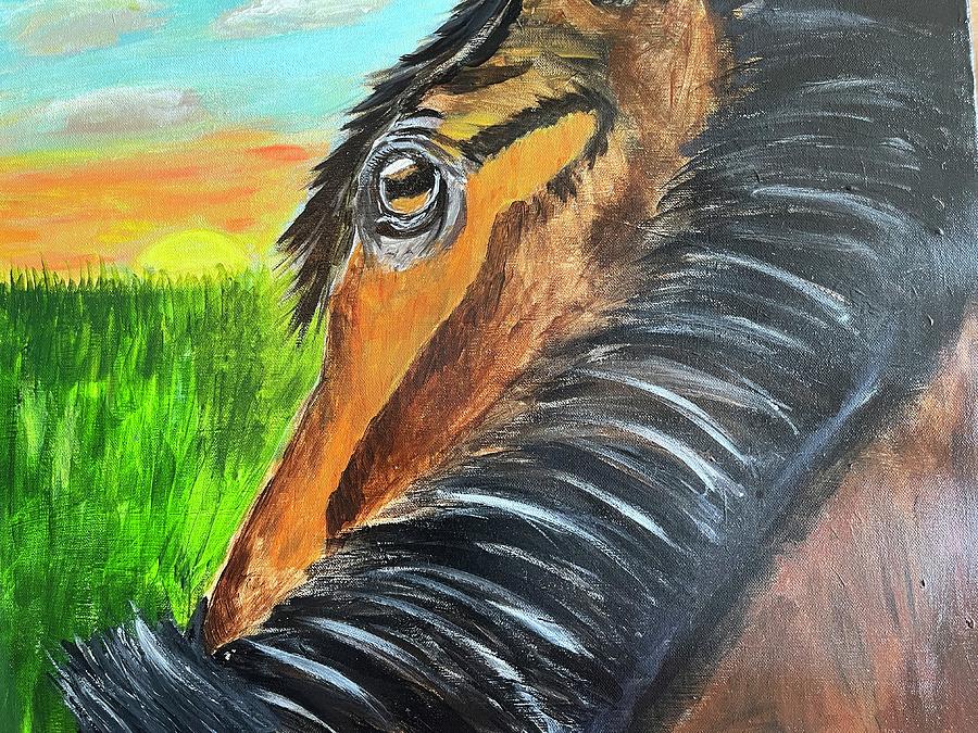 Sunset Grazing Painting by Molly Rootes - Fine Art America