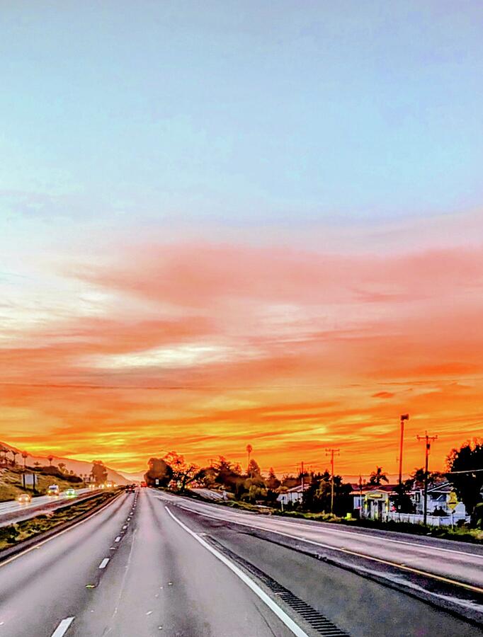 Sunset Over Empty Highway Photograph by John Tarleton - Fine Art America