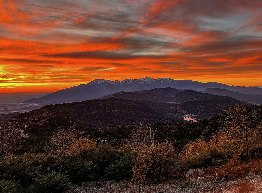 Sunset Over Mountain Range Photograph by Mark Ramsperger - Fine Art America
