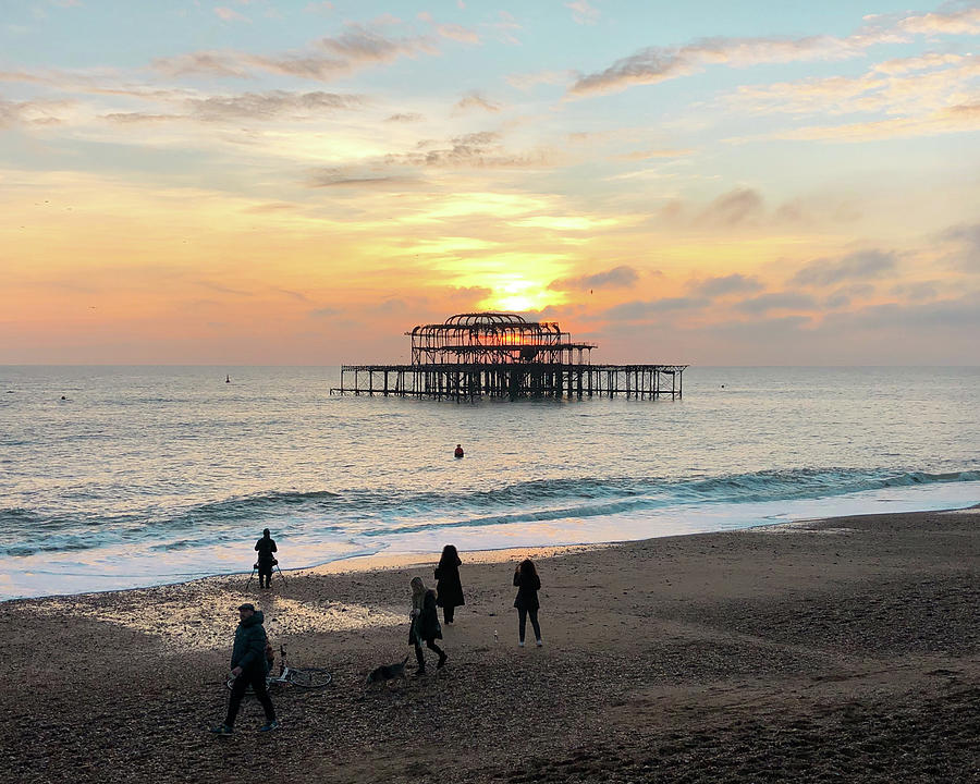 Sunset over the pier Photograph by Allison Cowie - Fine Art America