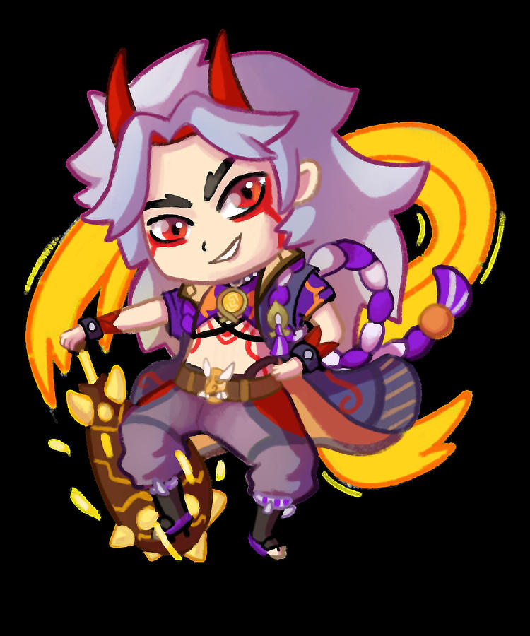 Super Power Top Boss Genshin Impact Arataki Itto Cute Gift Digital Art by Zery Bart | Pixels