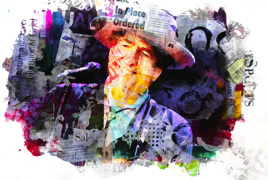 Superstar Bob Dylan Mixed Media by Brian Reaves - Pixels