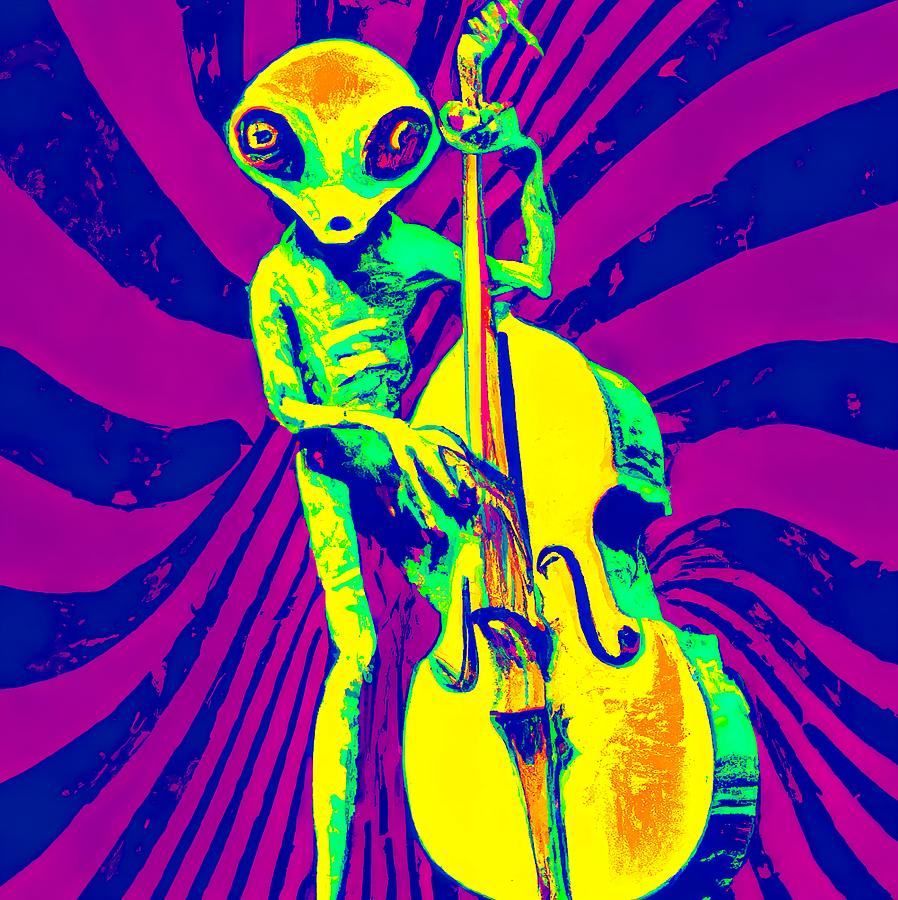 Surreal alien bassist from another dimension Digital Art by KFX ...