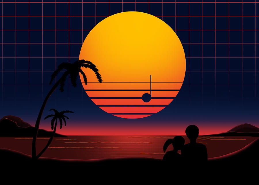 Synthwave Moon Digital Art by Iliyan Stoychev - Fine Art America