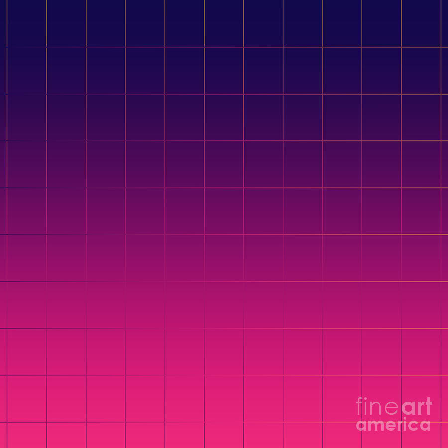 Synthwave Pantone Gradient Grid Lines Digital Art by EDM Project - Fine ...