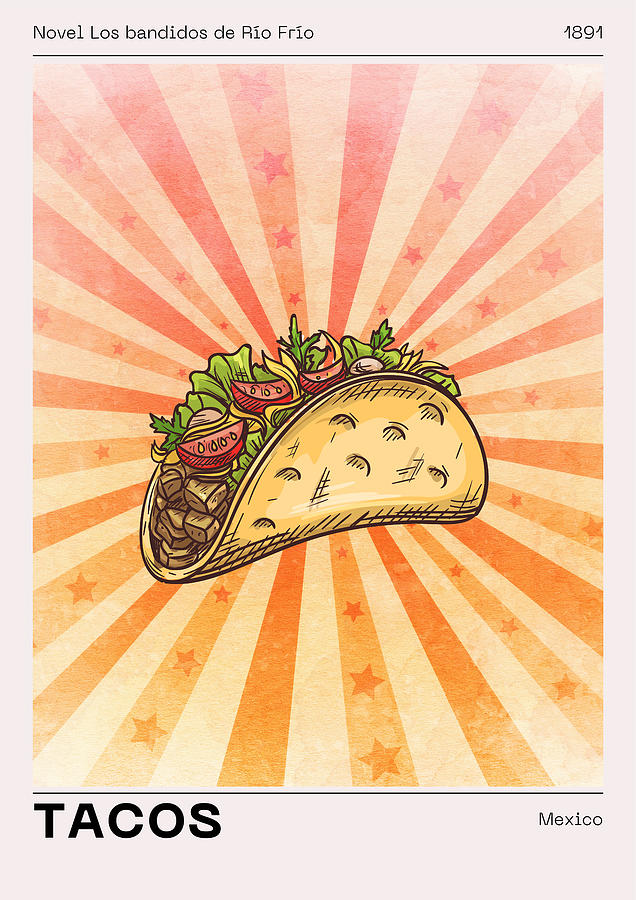Tacos Poster Design No2 - Retro Style Digital Art by Febraio Design ...