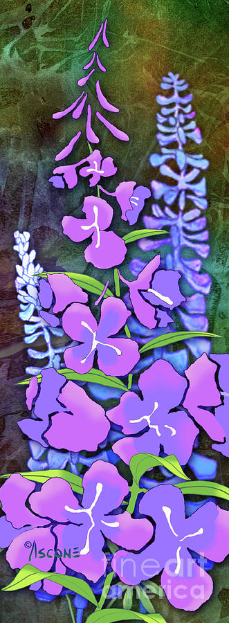 Tall Fireweed and Lupine Painting by Teresa Ascone | Pixels