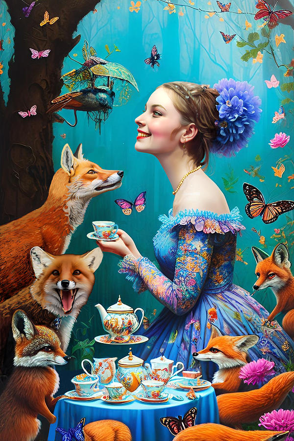 Tea Party with Foxes Digital Art by Catherine Gauldin - Fine Art America Tea Party with Foxes Digital Art by Catherine Gauldin - Fine Art America