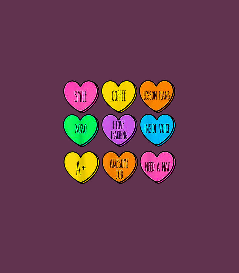 Teacher Valentines Day Candy Heart Teacher Digital Art by Abeehv Kynzi ...