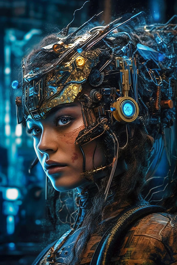 Tech Headed Woman Of The Near Future Digital Art By Jim Brey Fine Art
