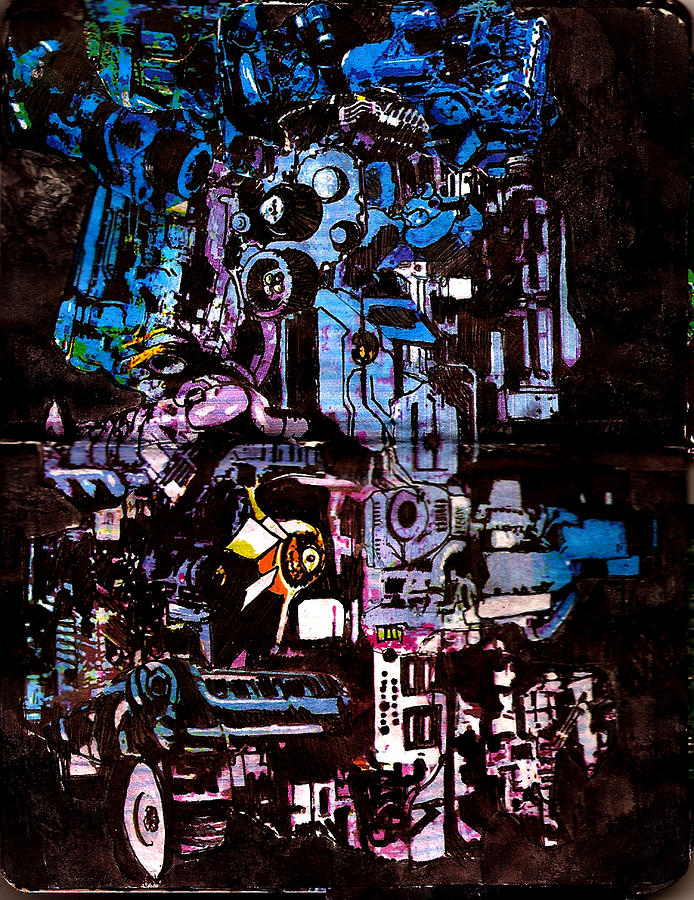 Tech Machine Drawing by Travis OnePointZero - Fine Art America