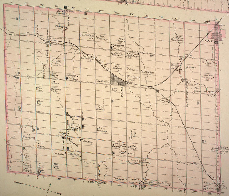 Tecumseth Township, Simcoe County, Ontario, 1880 Drawing by Timeless ...