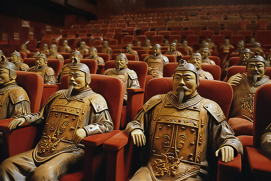 Terra Cotta Warriors taking in a movie Digital Art by Jim Brey - Fine ...