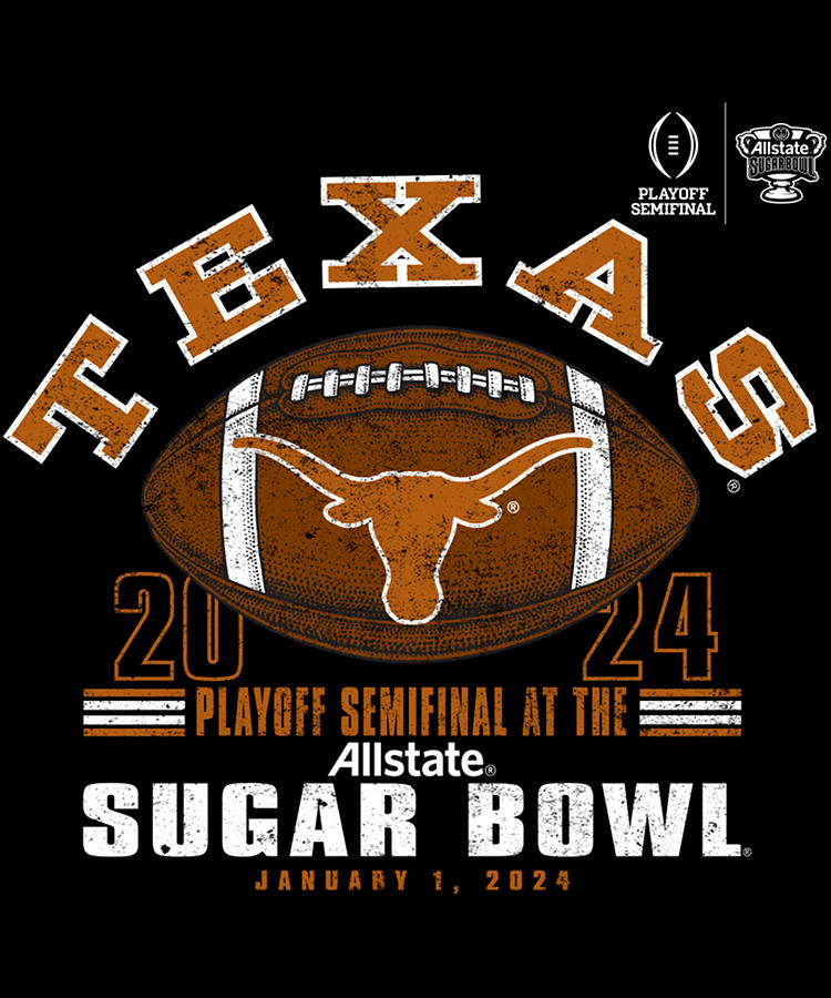 Texas Longhorns Sugar Bowl 2024 CFP Semi Football Mixed Media by lite Authentics - Fine Art America