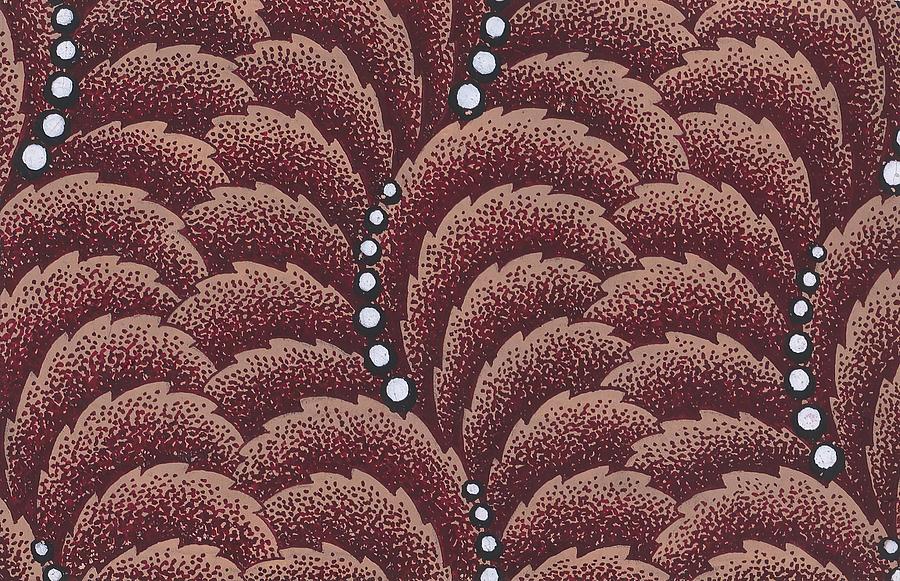 Textile Design with Undulating Vertical Rows of Overlapping Scales and ...