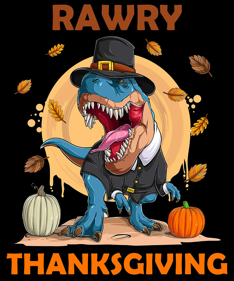 Thanksgiving Dinosaur Poster travel Painting by Matilda Roxanne | Fine ...