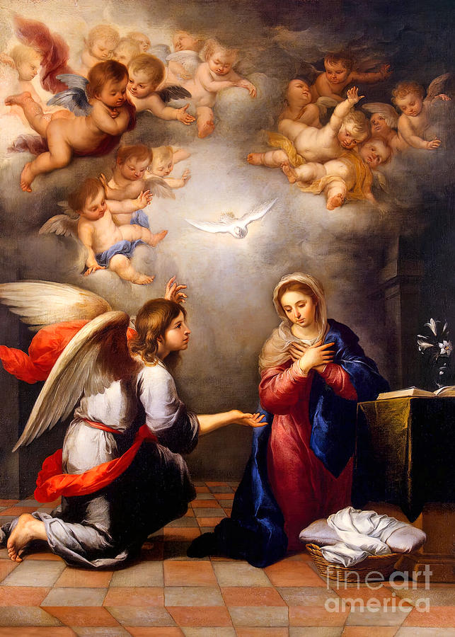 The Annunciation with Angels Painting by Munir Alawi | Pixels