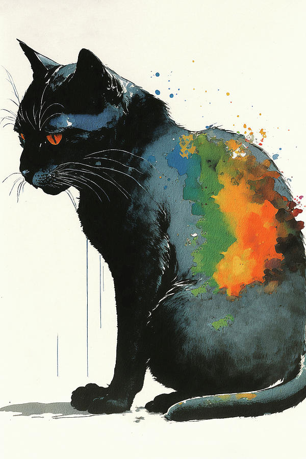 The Chartreux Cat - Composition 003 Painting by Aryu - Pixels
