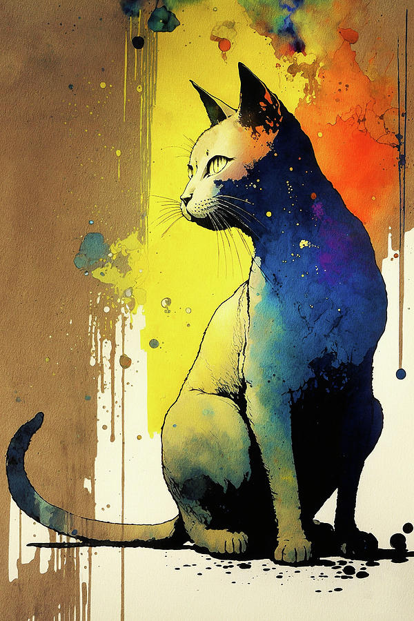 The Chartreux Cat - Composition 006 Painting by Aryu - Pixels