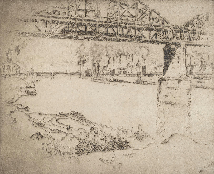 The City Bridge Drawing by Joseph Pennell - Fine Art America