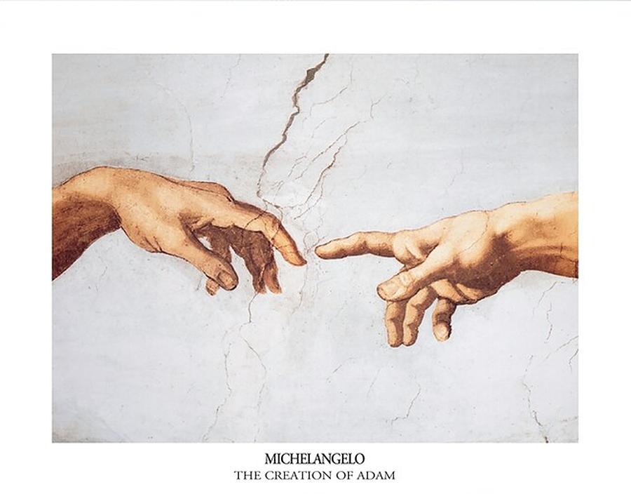 The Creation of Adam Michelangelo Fingers Touching Digital Art by ...