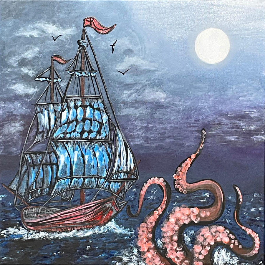 The Curious Kraken Painting by Donna Richardson - Fine Art America
