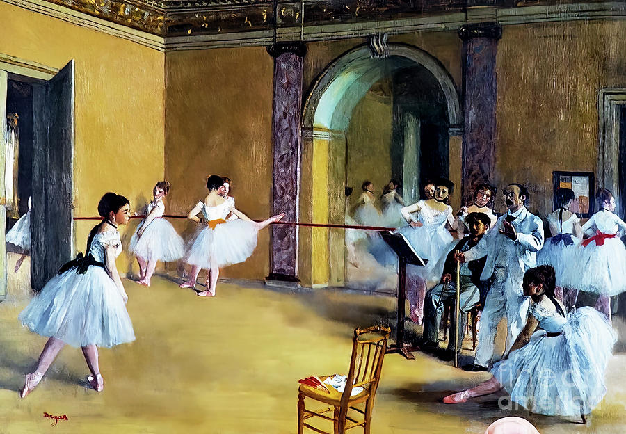The Dance Foyer at the Opera on Peletier Street by Edgar Degas Painting by Edgar Degas - Pixels