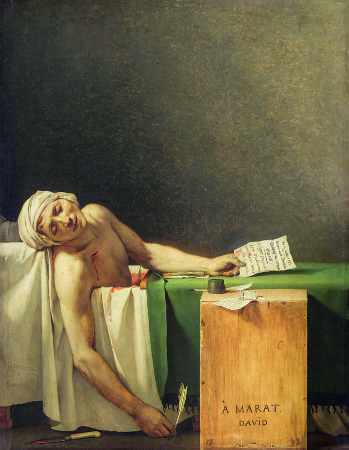 The Death of Marat Jacques Louis David 1793 Painting by Jacques Louis David - Pixels