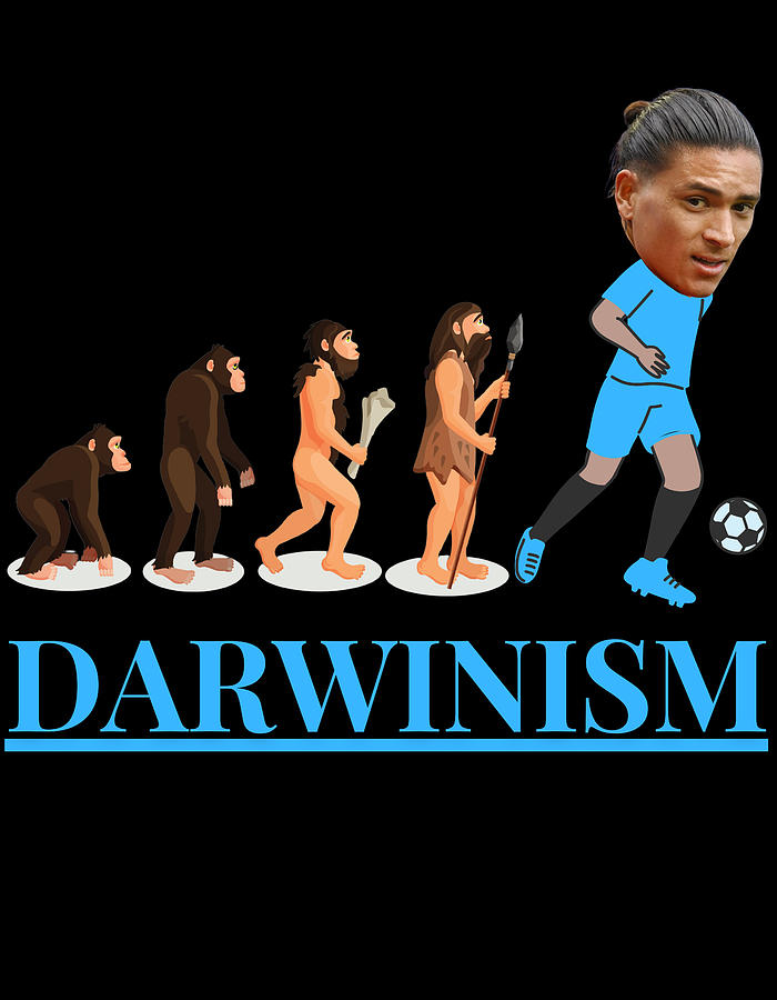 The Evolution Of Man Darwin Nunez Darwinism - Unisex T-Shirt - Charles Darwin Joke Funny Uruguay ...