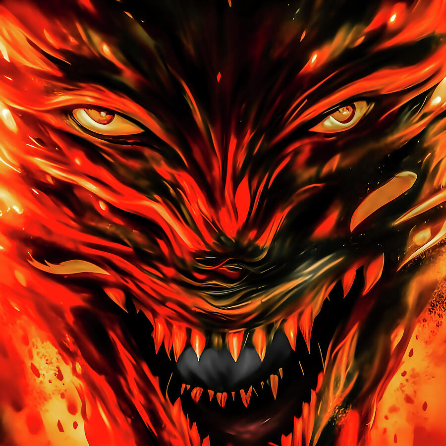 The Face In The Fire Digital Art by Kaos Family Art - Fine Art America