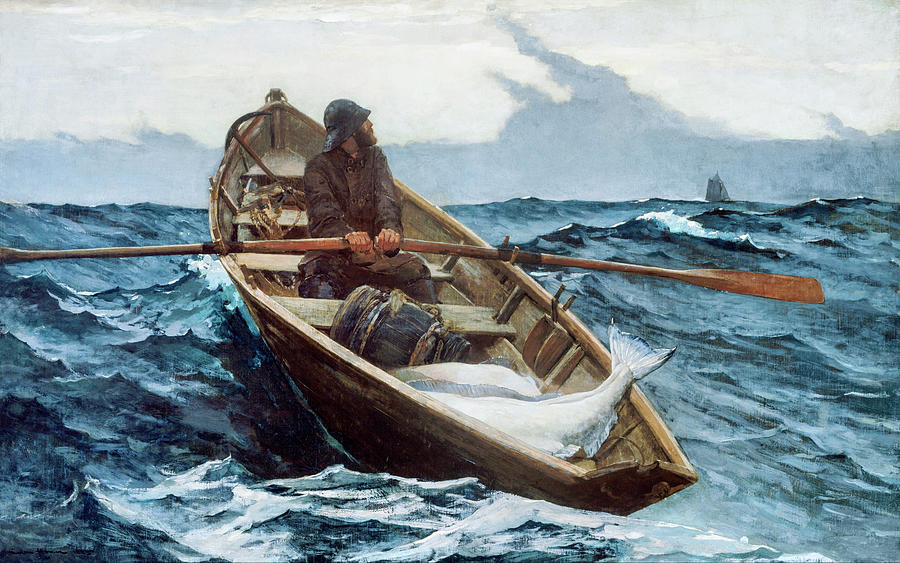 The Fog Warning Halibut Fishing Winslow Homer 1885 Painting by Winslow ...