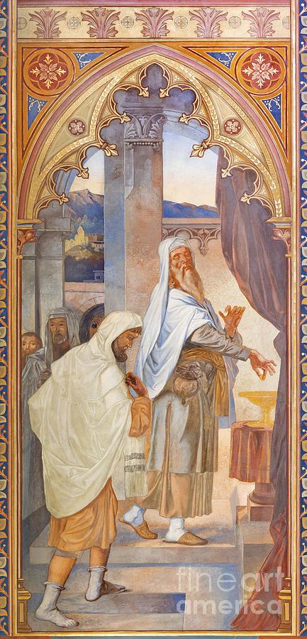 The fresco of the parable of Pharisee and the tax collector Photograph ...