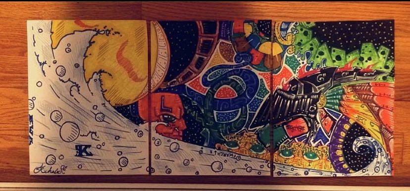 The Great Wave Drawing by Khalid Gebrael - Pixels