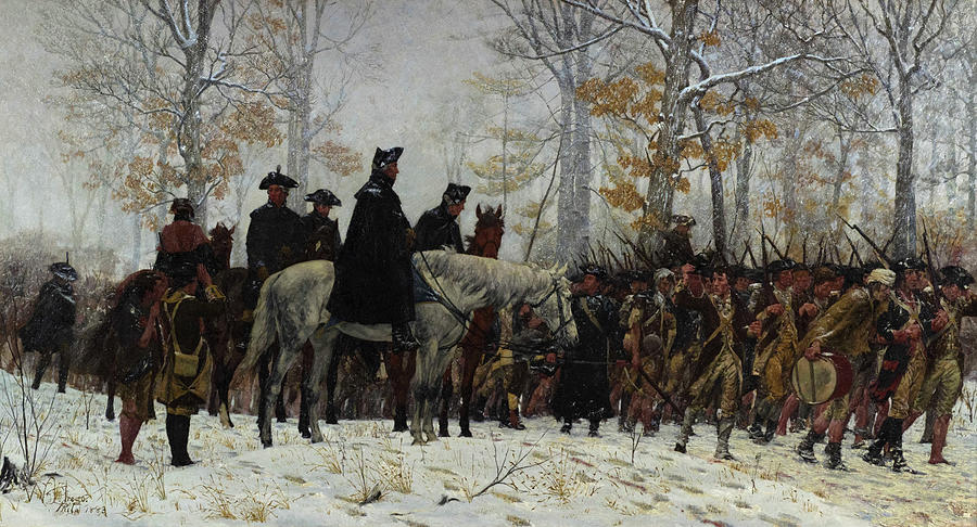 The March to Valley Forge, December 19, 1777 Painting by William Trego ...
