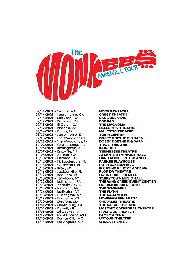 The Monkees Farewell Tour 2021 Sticker Lp92 Digital Art by Lili Pratiwi ...