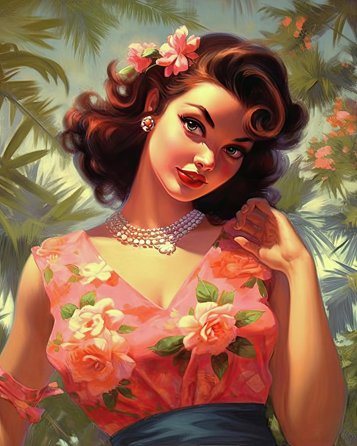 The Most Beautiful Woman 1950s Pin Up Girl N3003 Digital Art by Edit ...