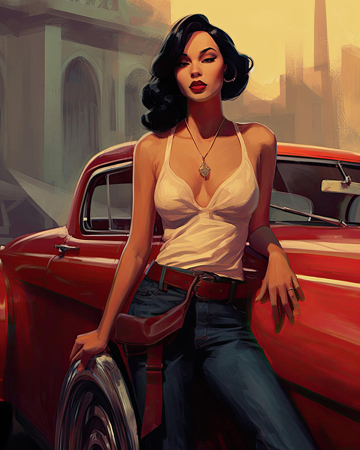 The Most Beautiful Woman N3012 Pin Up Girl 1950s Digital Art by Edit Voros - Fine Art America