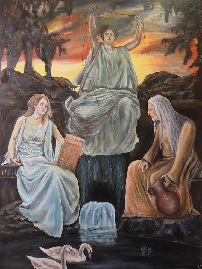 The Norns Norse Mythology retro Painting by Wilkinson Fred | Pixels