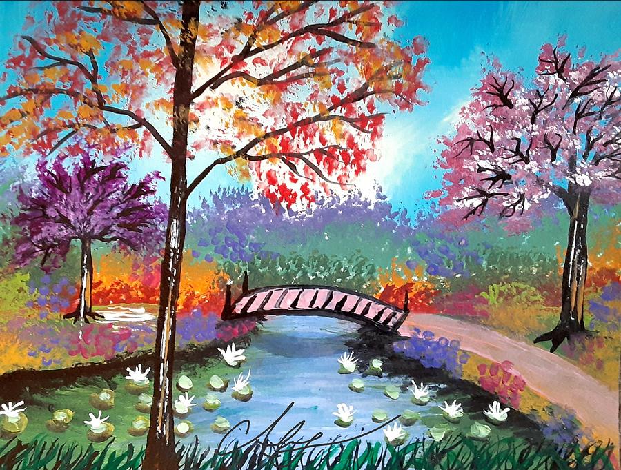 The Pink Trail Painting by Alecia Samuelson - Pixels