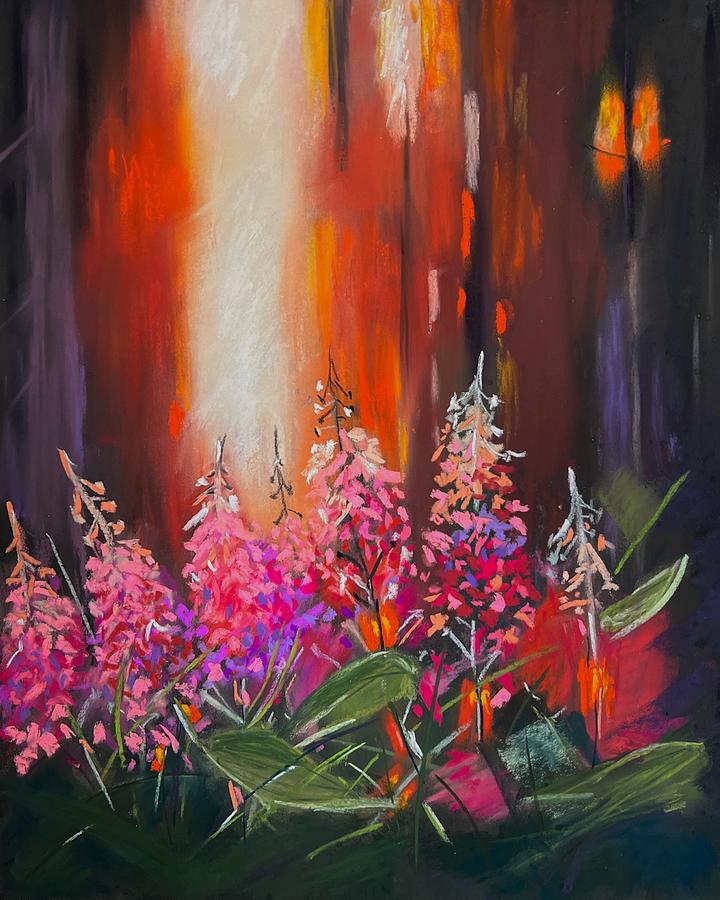 The sunset in the forest Pastel by Dmitry Usov - Fine Art America