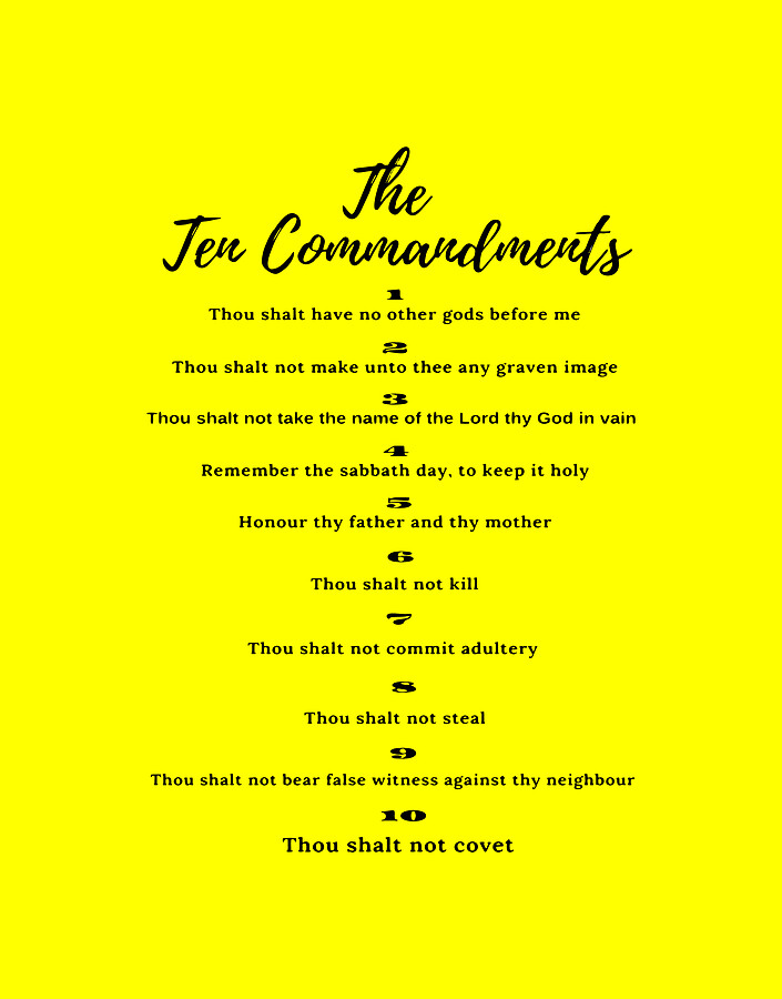 The Ten Commandments, Bible, Scripture Digital Art by Pavel SPI - Pixels
